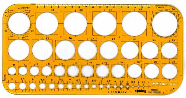 Circle Drawing Template R840633 - Circles 1-36mm