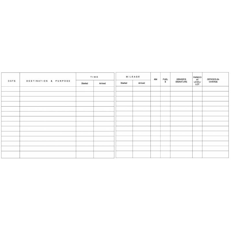 Vehicle Log Book 15 x 19cm.200 pages