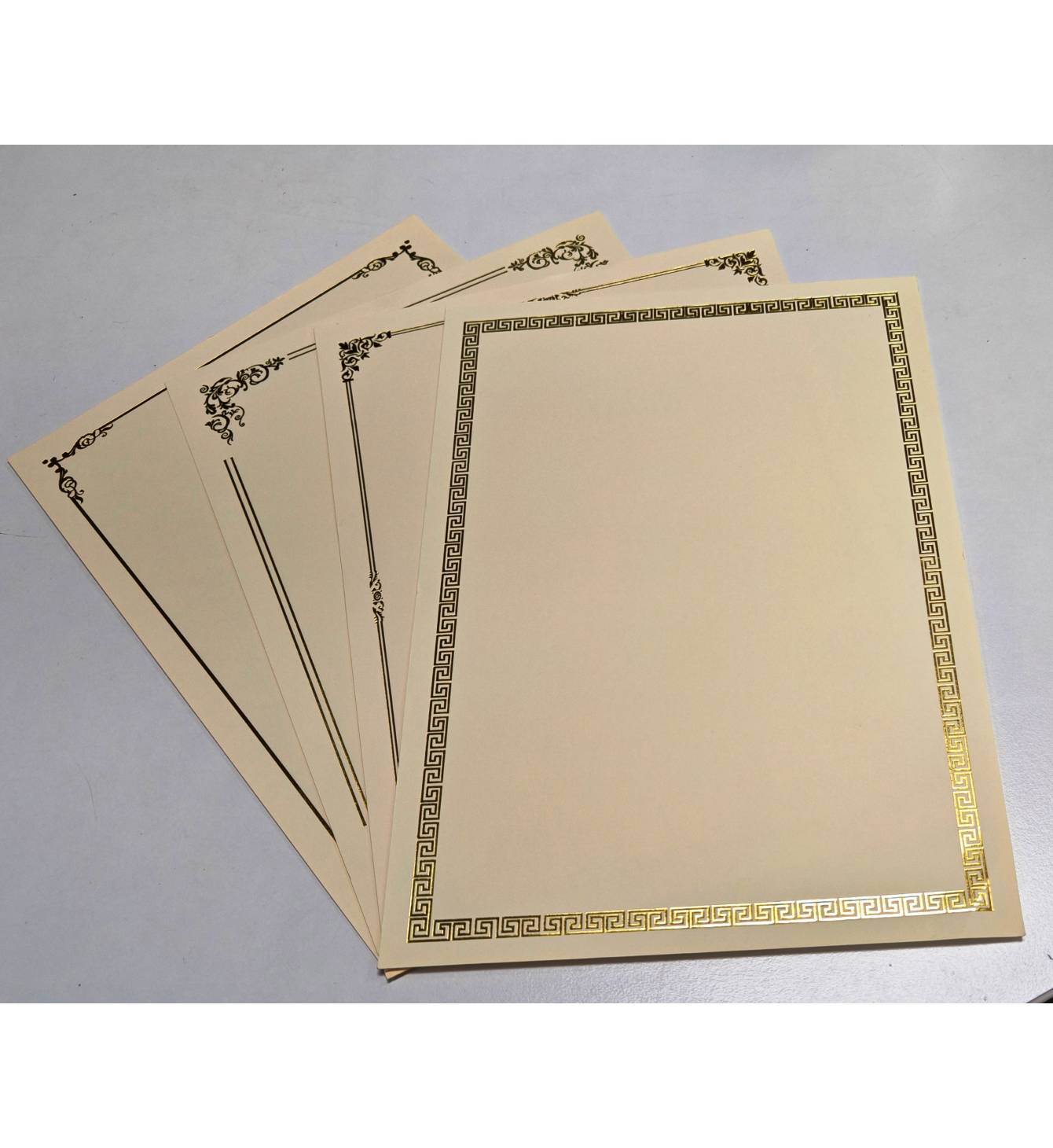 Certificate Card A4 with gold border 10 sheets per packet