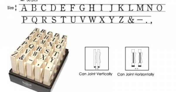 Multi Joint Alphabet 8mm Stamp Set #1 (A-Z,&-.,)