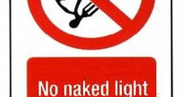 No Naked Light Plastic Sign A-819